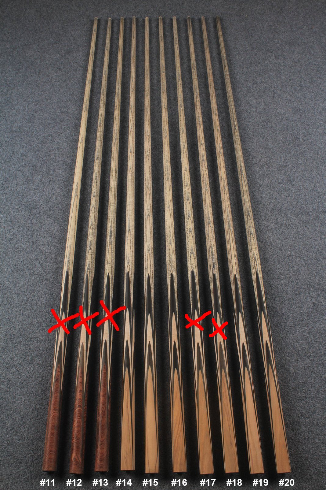 custom-made: ★★★ woods 1 piece handmade ASH snooker / pool cue #11 -#2 ...