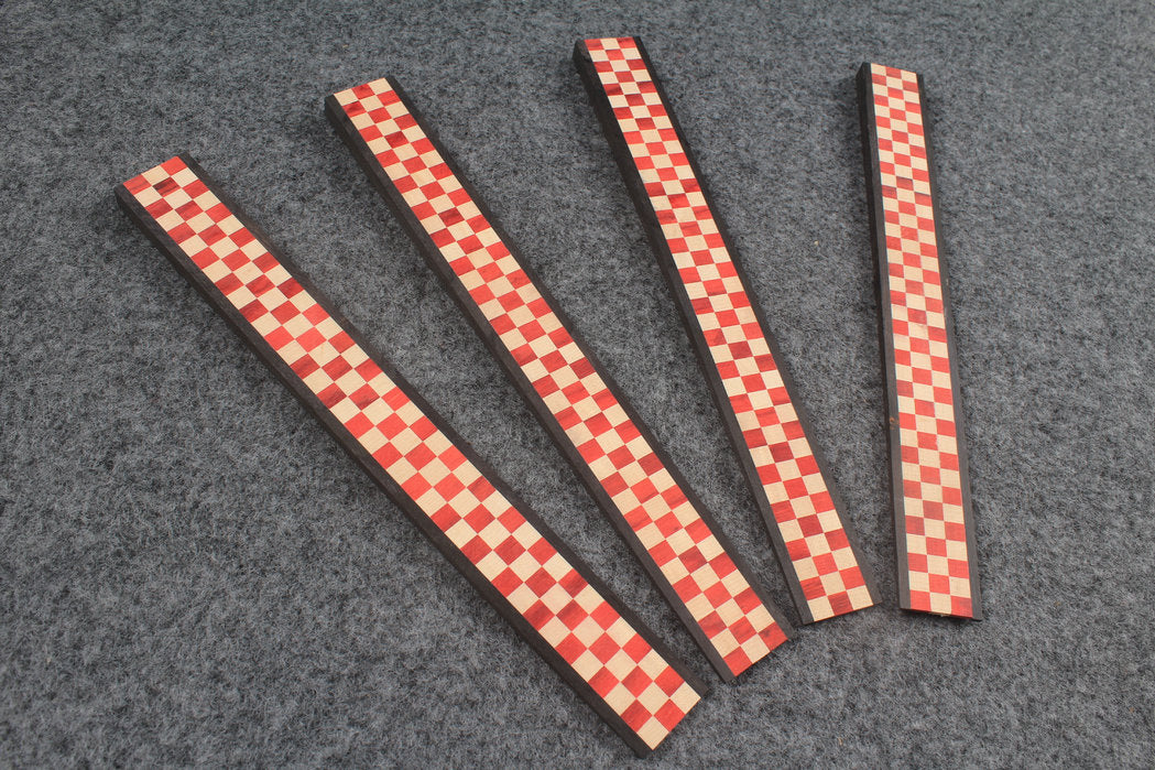 hand spliced plaid pattern wood splices for snooker cue - WOODS CUES